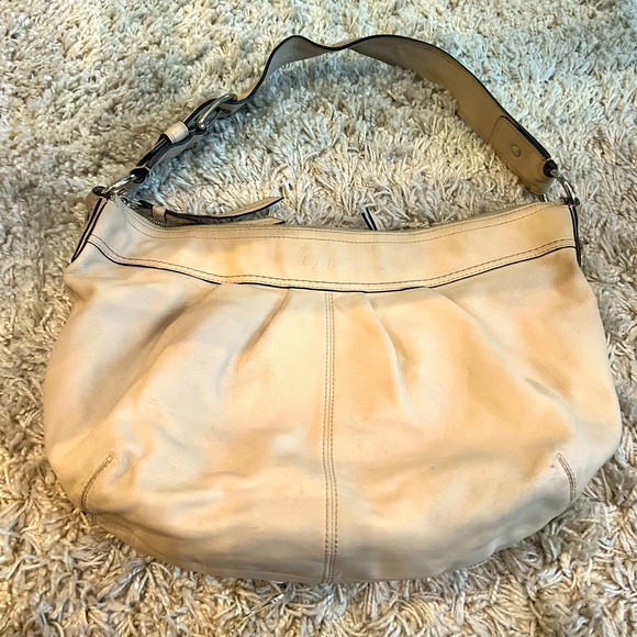 Coach | Bags | Coach Genuine Leather Cream Color Bag | Poshmark